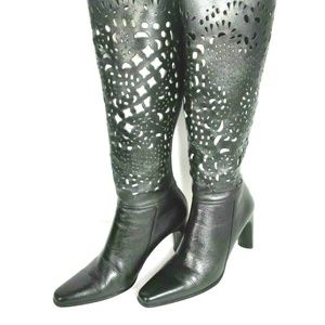 Bellini | Shoes | Bellini Black Leather Boots Wide Calves 7 2 | Poshmark